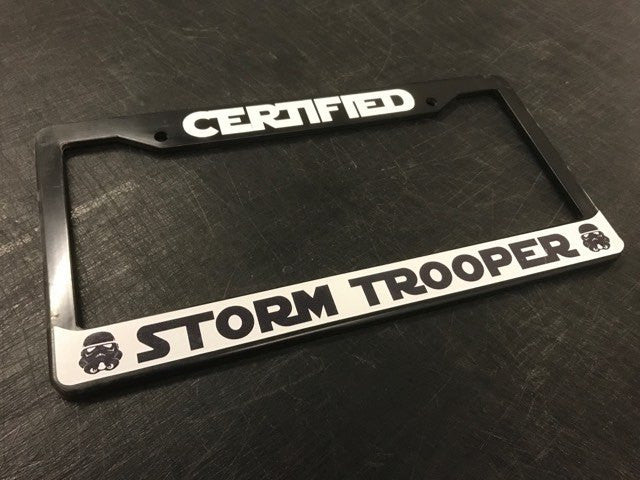 Certified Storm Trooper License Plate Frame – ihatedecals.ca