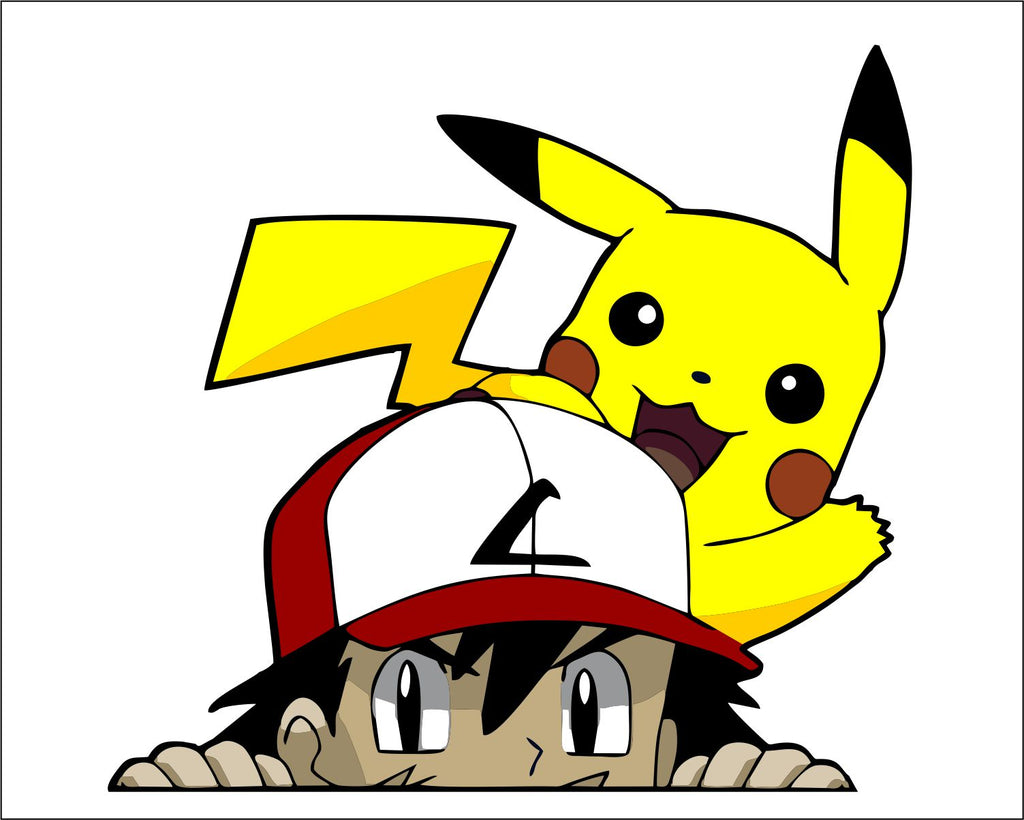 Ash Ketchum & Pikachu Peeking – ihatedecals.ca