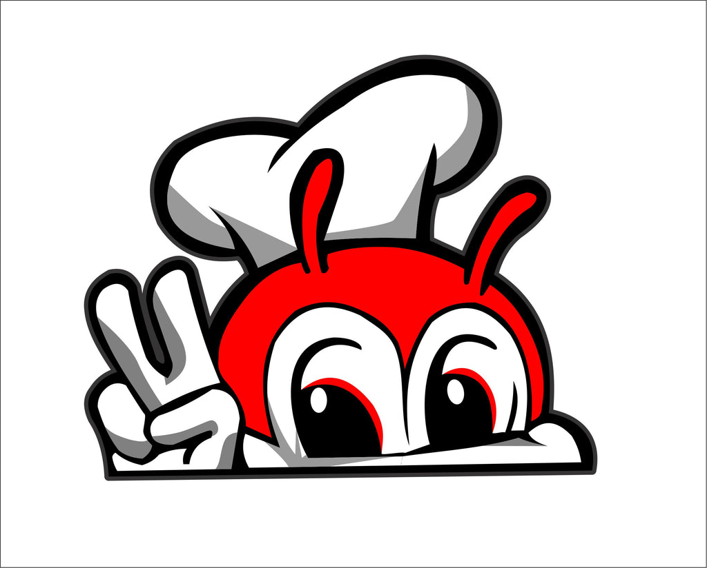 Jollibee Peace Sign Peeking – ihatedecals.ca