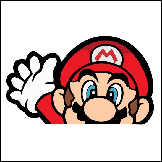 Mario Waving Peeking – ihatedecals.ca